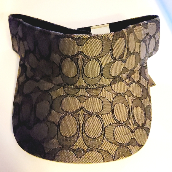 Coach | Accessories | Coach Signature Logo Visor In Black | Poshmark